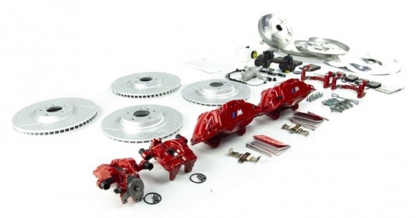 Genuine BMW M Performance big brake kit front+rear with red calipers ...